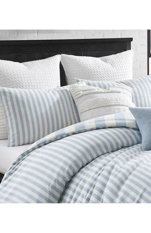 Dkny Reversible Vintage Stripe Washed Cotton Comforter & Sham Set