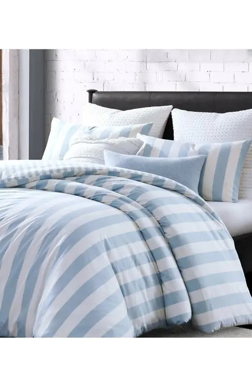 Dkny Reversible Vintage Stripe Washed Cotton Comforter & Sham Set
