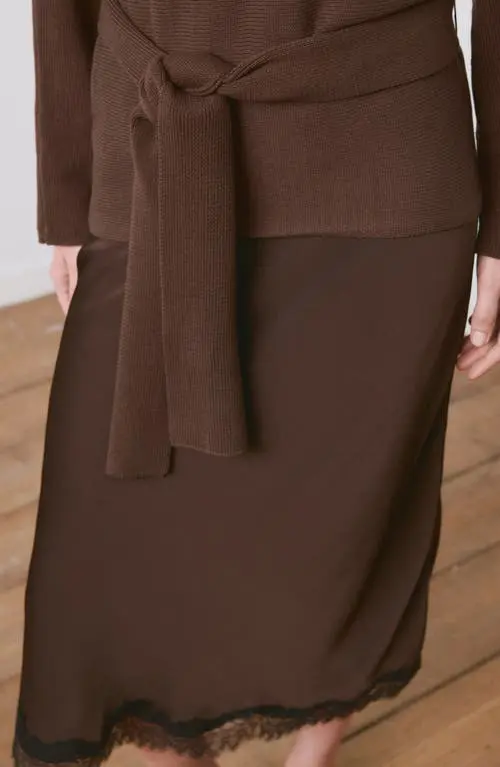 Mango Long Sleeve Belted Cotton Sweater