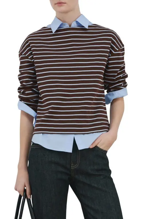Mango Stripe Boatneck Sweatshirt