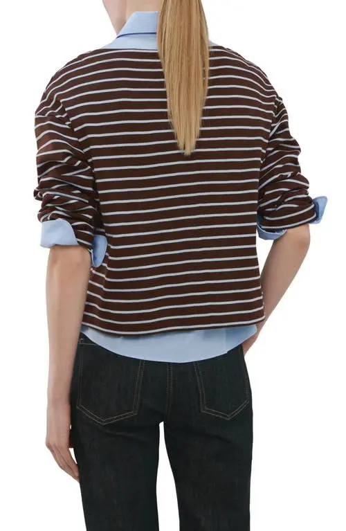 Mango Stripe Boatneck Sweatshirt
