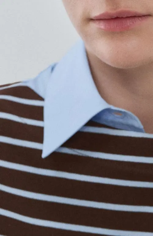 Mango Stripe Boatneck Sweatshirt