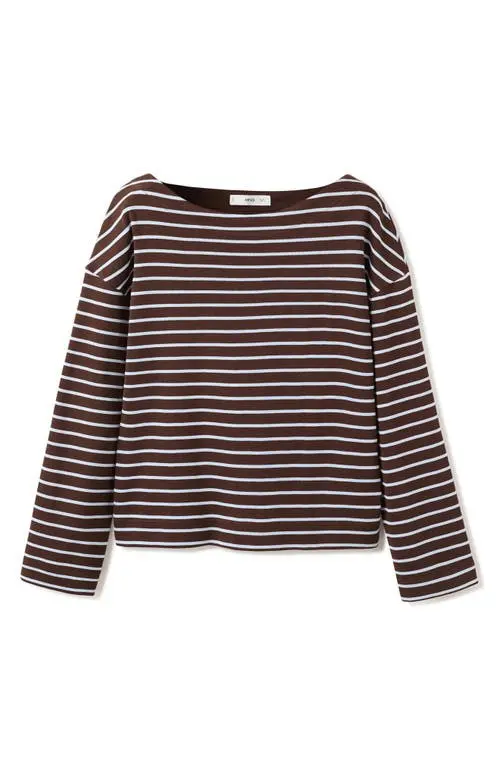 Mango Stripe Boatneck Sweatshirt