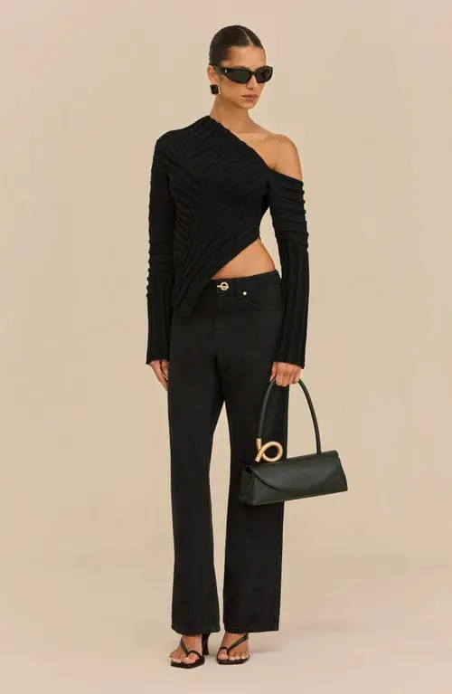 Cult Gaia Jaidan Asymmetric Ribbed Top