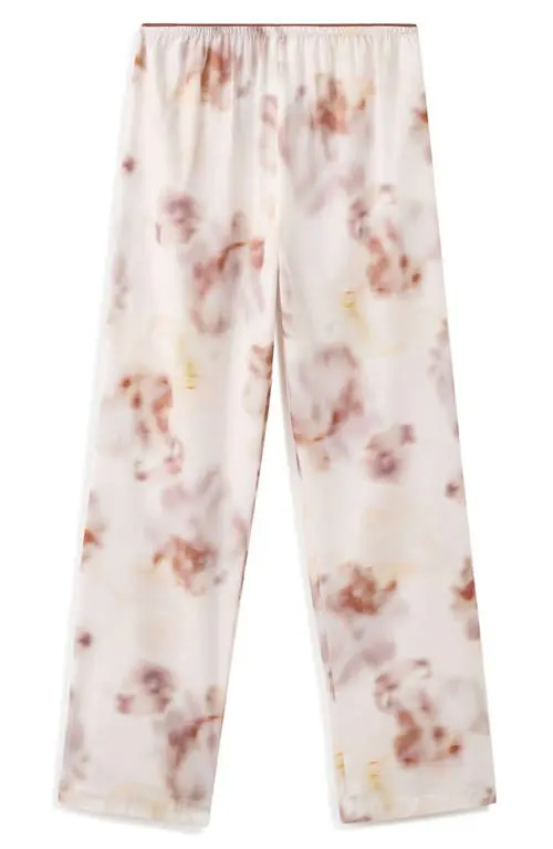 Mango Watercolor Print Cotton Pajama Pants - Brown