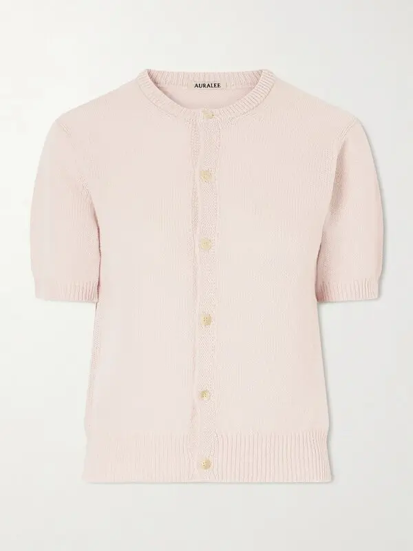Auralee Cashmere Half-sleeved Cardigan