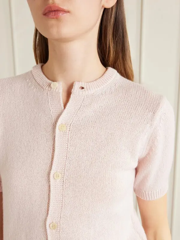 Auralee Cashmere Half-sleeved Cardigan