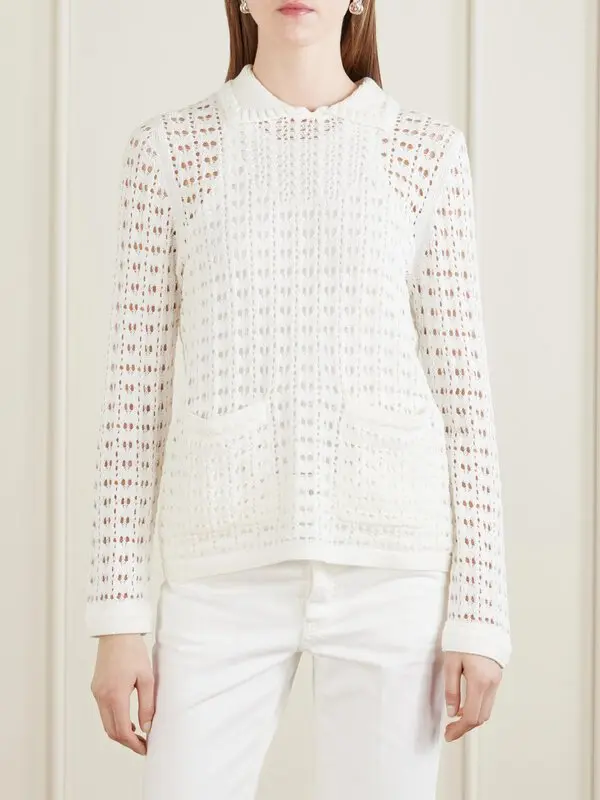 Arch4 Sunny" Crocheted Cotton Sweater