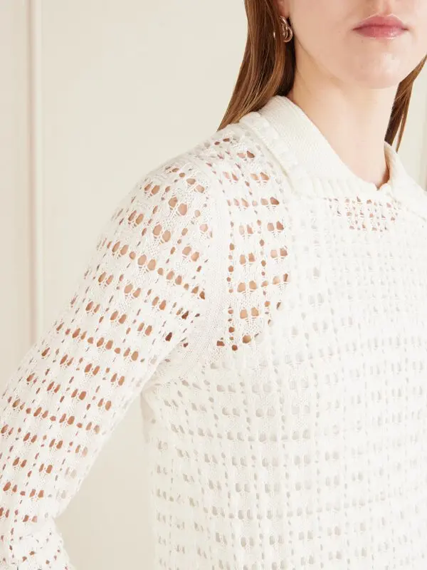 Arch4 Sunny" Crocheted Cotton Sweater