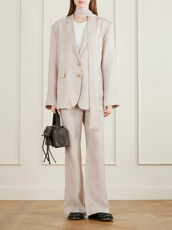 Acne Studios Poltana Checked Wide-leg Pants - Neutrals
