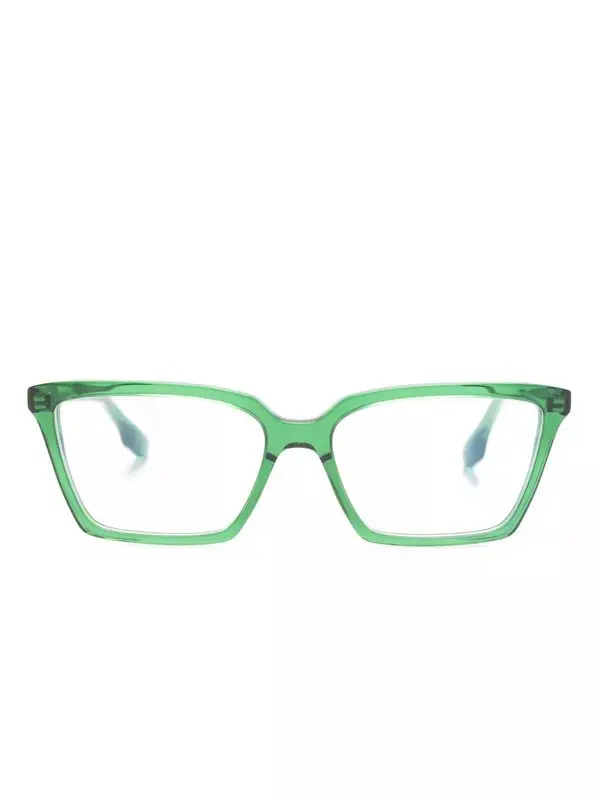Victoria Beckham Logo-print Square-frame Eyeglasses - Green