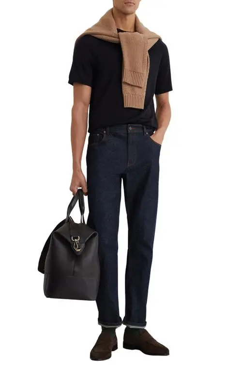 REISS Brook Merino Wool T-shirt - Navy