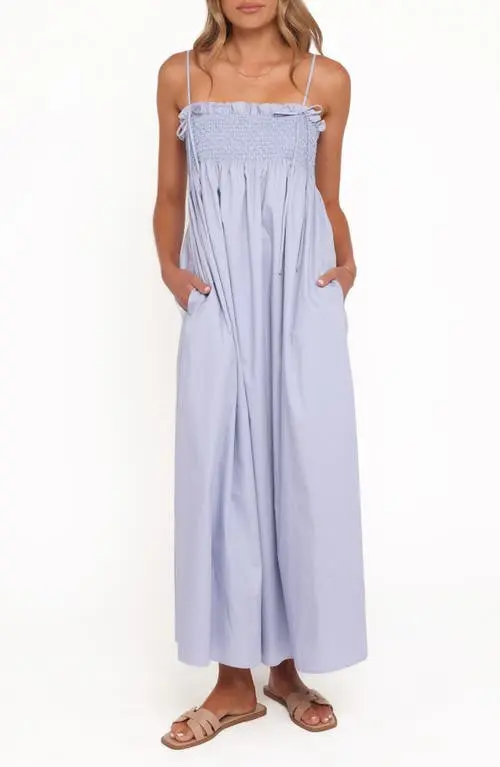PETAL & PUP Josie Smocked Maxi Dress - Cornflower Blue