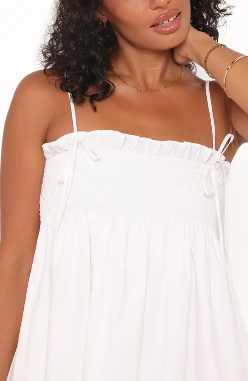 PETAL & PUP Josie Smocked Maxi Dress - White