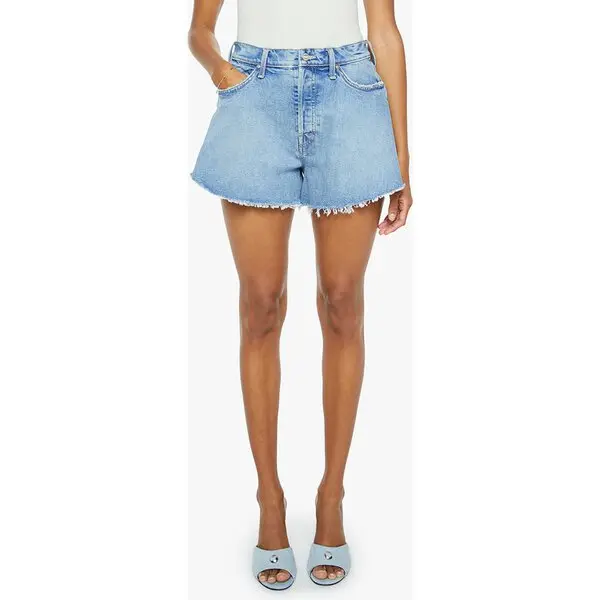 MOTHER The Flutter Fray Hem Denim Shorts - I Confess