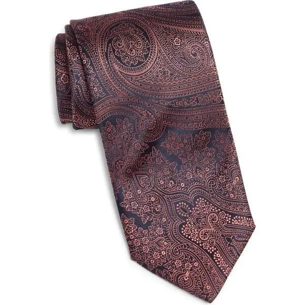 Canali Paisley Silk Necktie - Pink