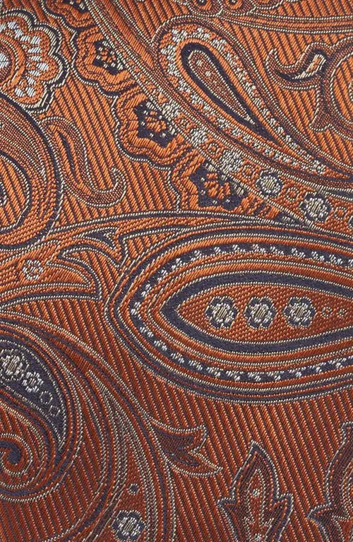 Canali Paisley Silk Neck Tie - Orange
