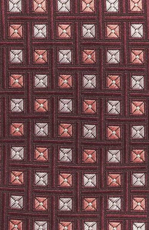 Canali Medallion Silk Tie - Dark Red