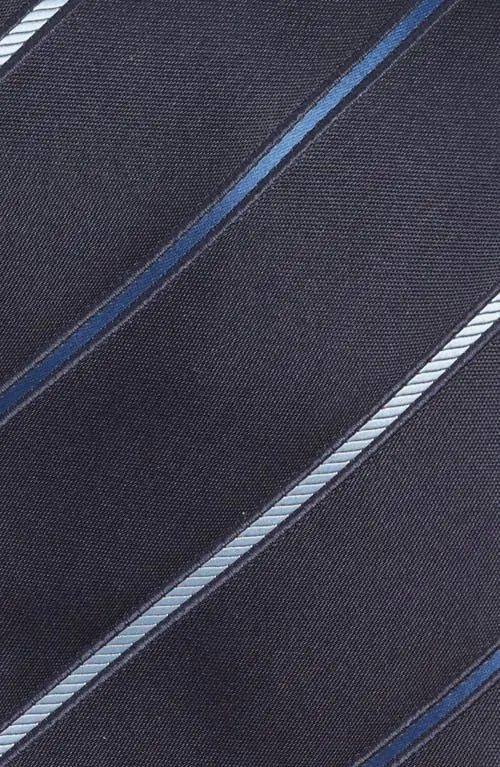 Canali Stripe Silk Necktie - Navy