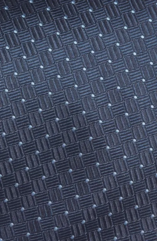 Canali Geometric Silk Neck Tie - Navy