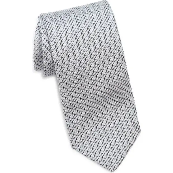 Canali Silk Medallion Tie - Light Grey
