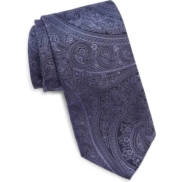 Canali Paisley Silk Neck Tie - Purple