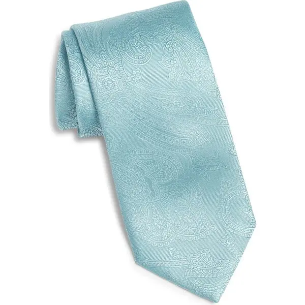Canali Paisley Silk Neck Tie - Light Blue