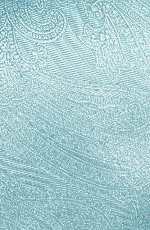 Canali Paisley Silk Neck Tie - Light Blue