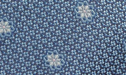 Canali Medallion Silk Neck Tie - Light Blue