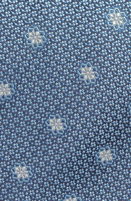 Canali Medallion Silk Neck Tie - Light Blue