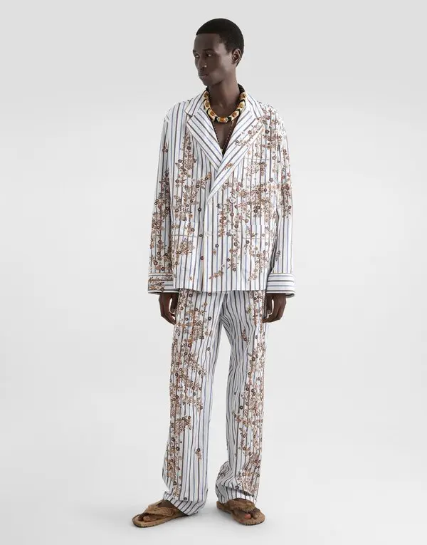 Dolce & Gabbana Cotton-silk Vanity Trousers With Embroidery