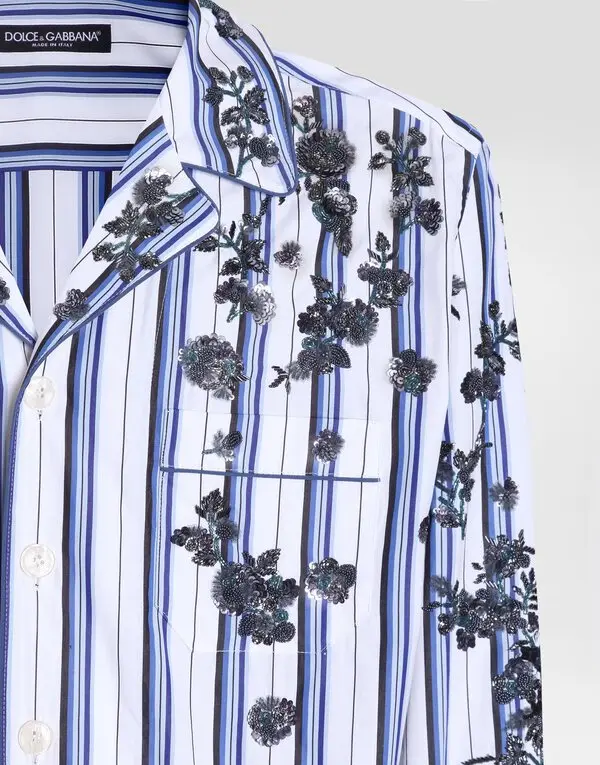 Dolce & Gabbana Cotton And Silk Vanity Shirt With Embroidery - Multicolor