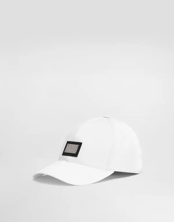 Dolce & Gabbana Cotton Baseball Cap With Logo Tag - White