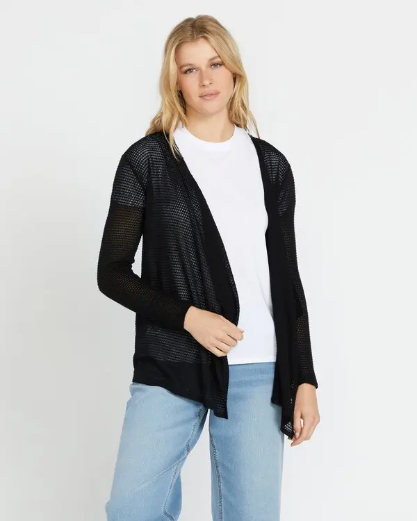 Volcom Open-front Wrap Cardigan - Black