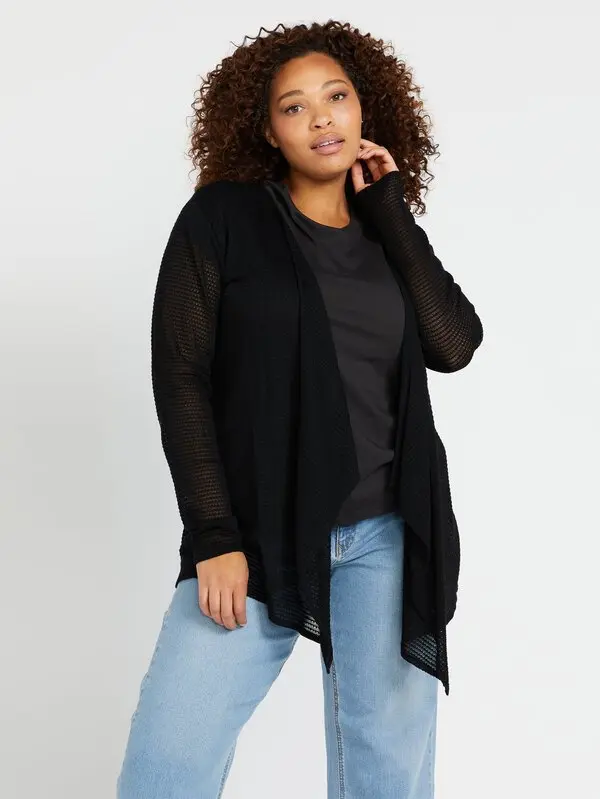 Volcom Open-front Wrap Cardigan - Black