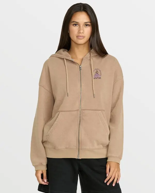Volcom Zip Up Hoodie - Hazelnut