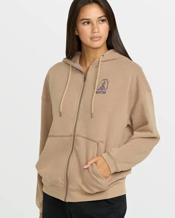 Volcom Zip Up Hoodie - Hazelnut