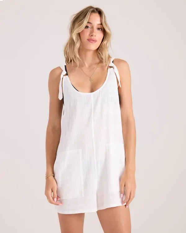 Volcom Lived In Short Romper - Star White