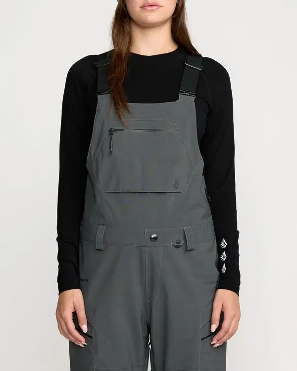 Volcom Ash Stretch Gore Bib Overall - Dark Gray