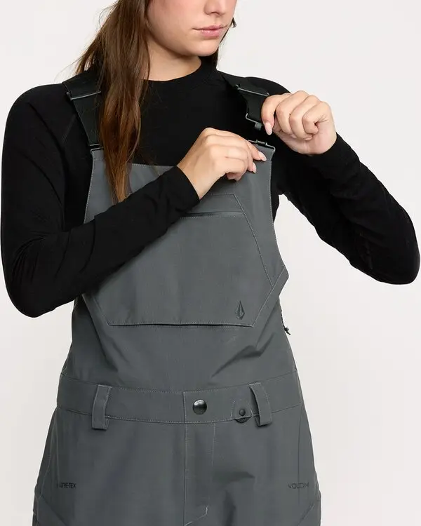 Volcom Ash Stretch Gore Bib Overall - Dark Gray