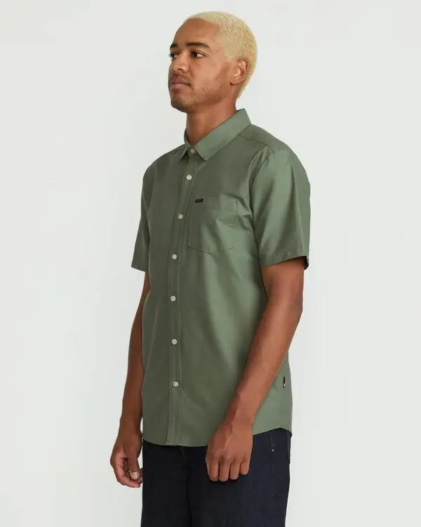 Volcom Veeco Oxford Short Sleeve Shirt - Light Olive