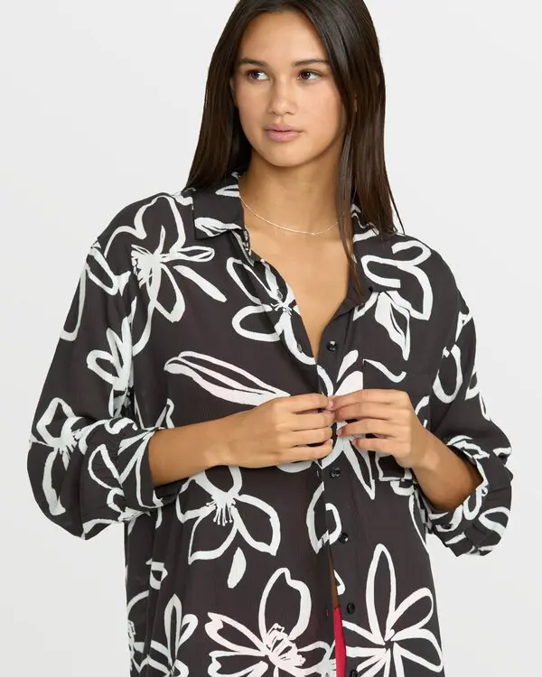 Volcom Floral Print Button-up