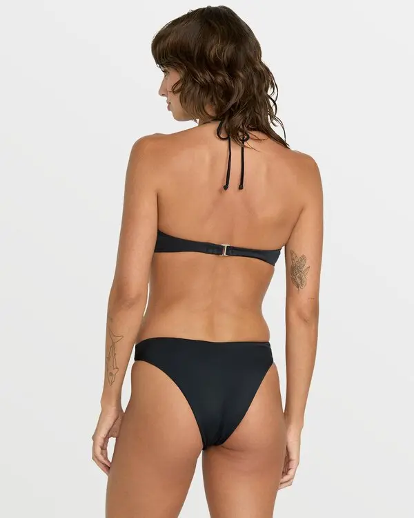 Volcom Simply Seamless Halter Bandeau Bikini Top - Black