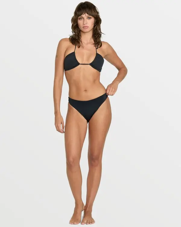 Volcom Simply Seamless Halter Bandeau Bikini Top - Black