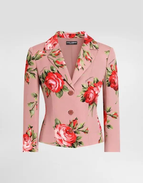 Dolce & Gabbana Rose Bouquet-print Charmeuse Jacket - Multicolor