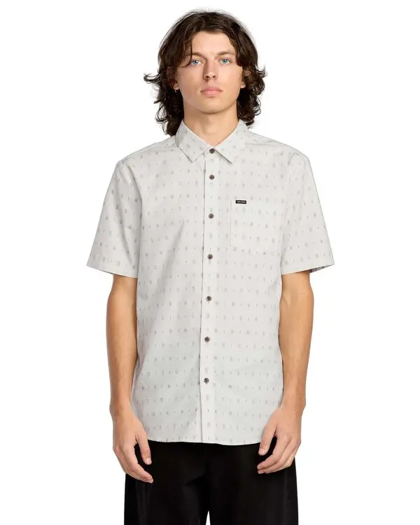 Volcom Bankstone Short Sleeve Shirt - White Combo