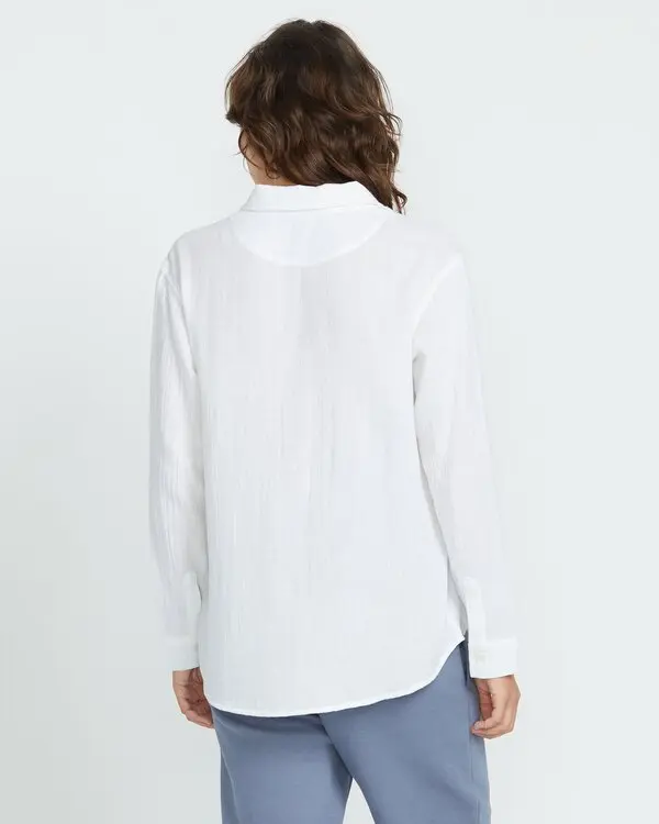 Volcom Lil Button-up Long Sleeve Shirt - White