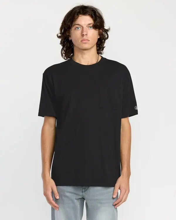 Volcom Solid Short Sleeve Pocket Tee - Black