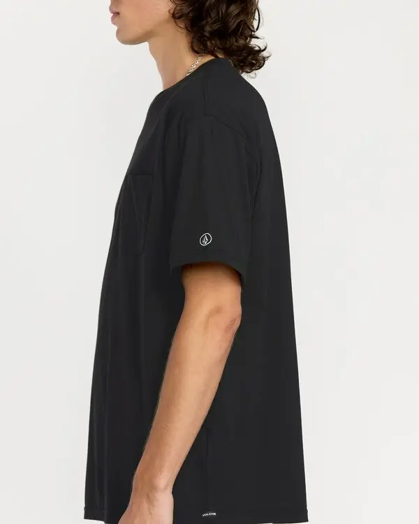 Volcom Solid Short Sleeve Pocket Tee - Black