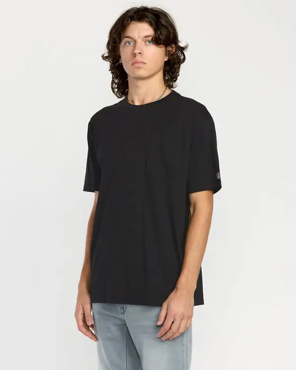 Volcom Solid Short Sleeve Pocket Tee - Black